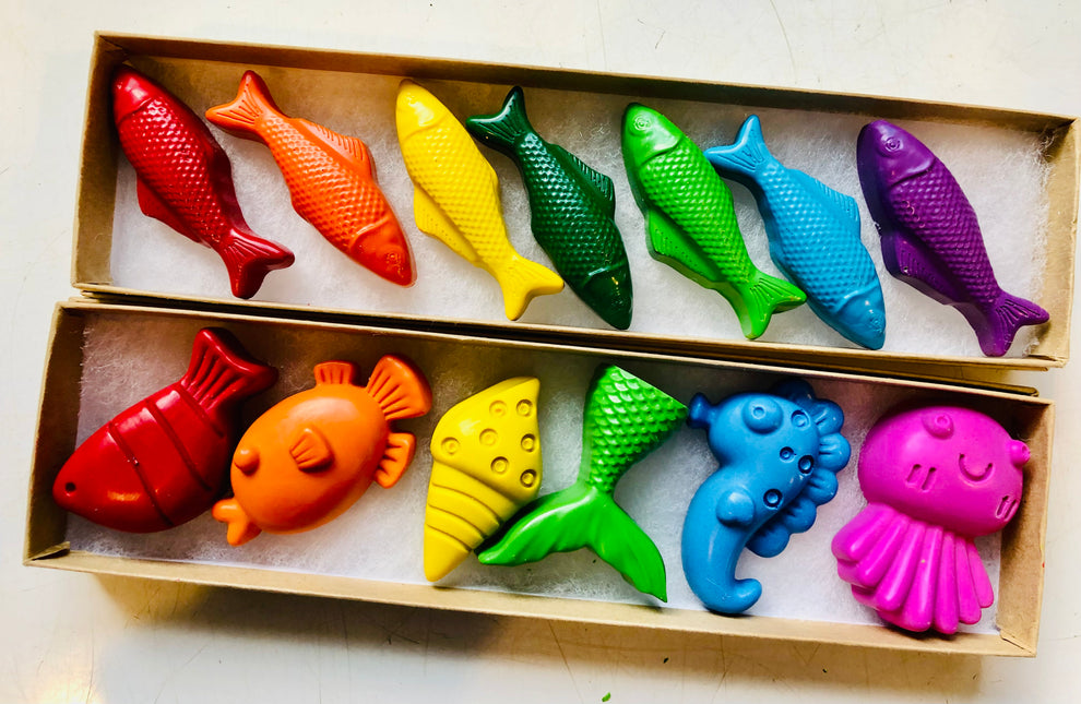 Rainbow Fish Crayon Set – WhimsyDoughdrops